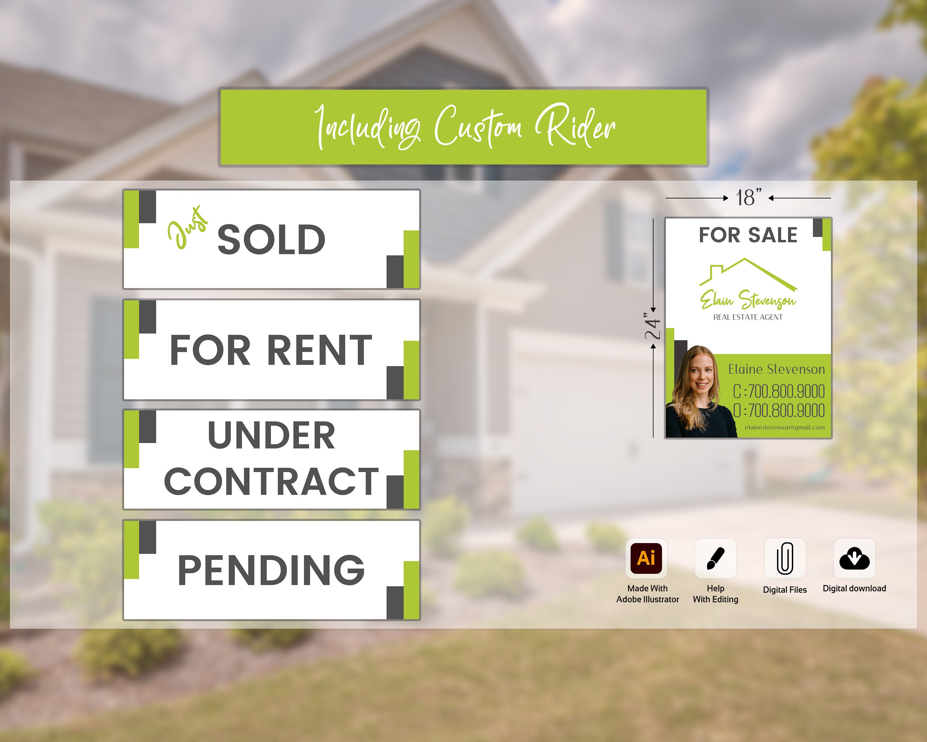 Real Estate Agent Yard Sign, Yard Sign Design, Digital Template, for ...