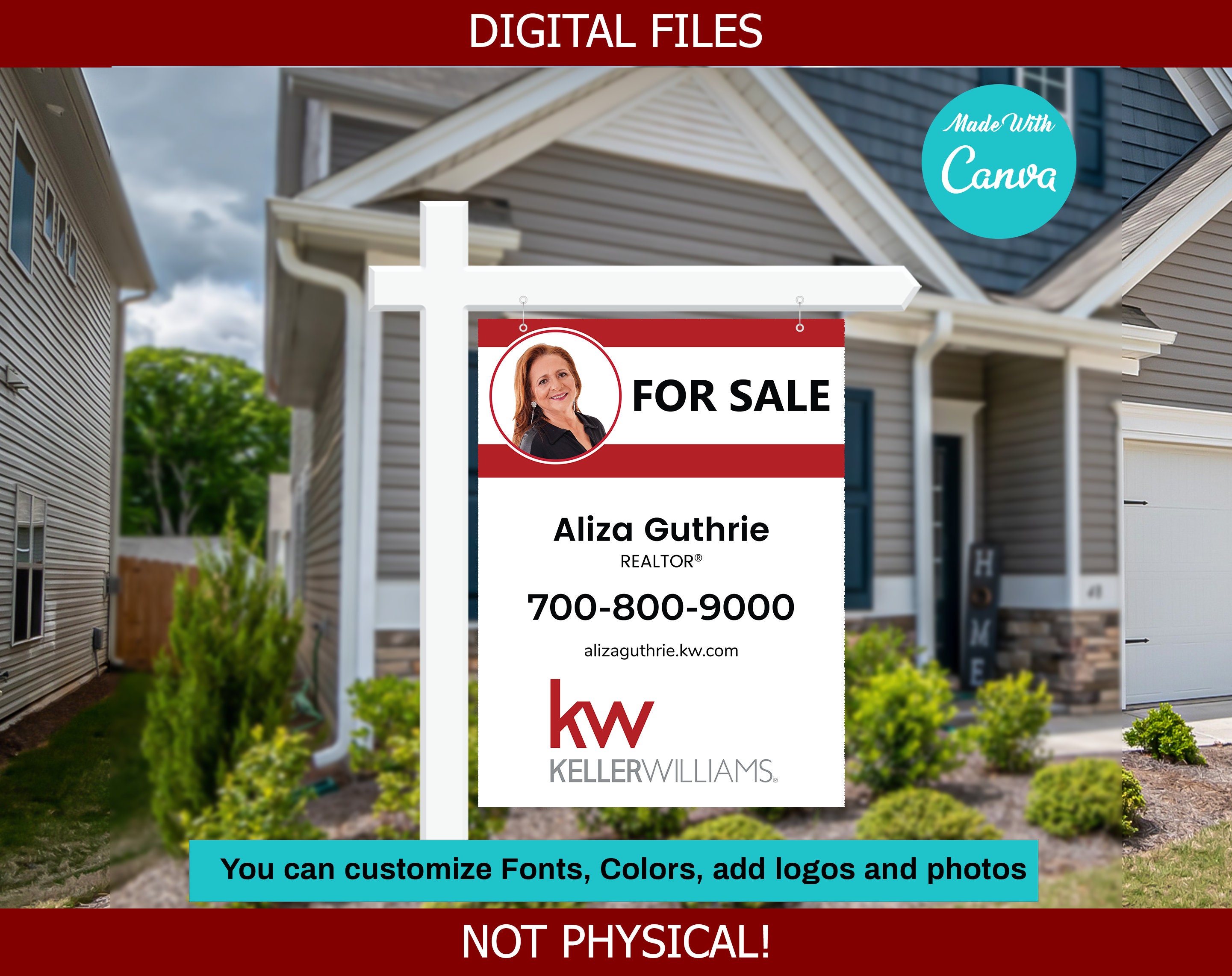 Yard Sign Designs | Keller Williams | Canva Template | Real Estate ...