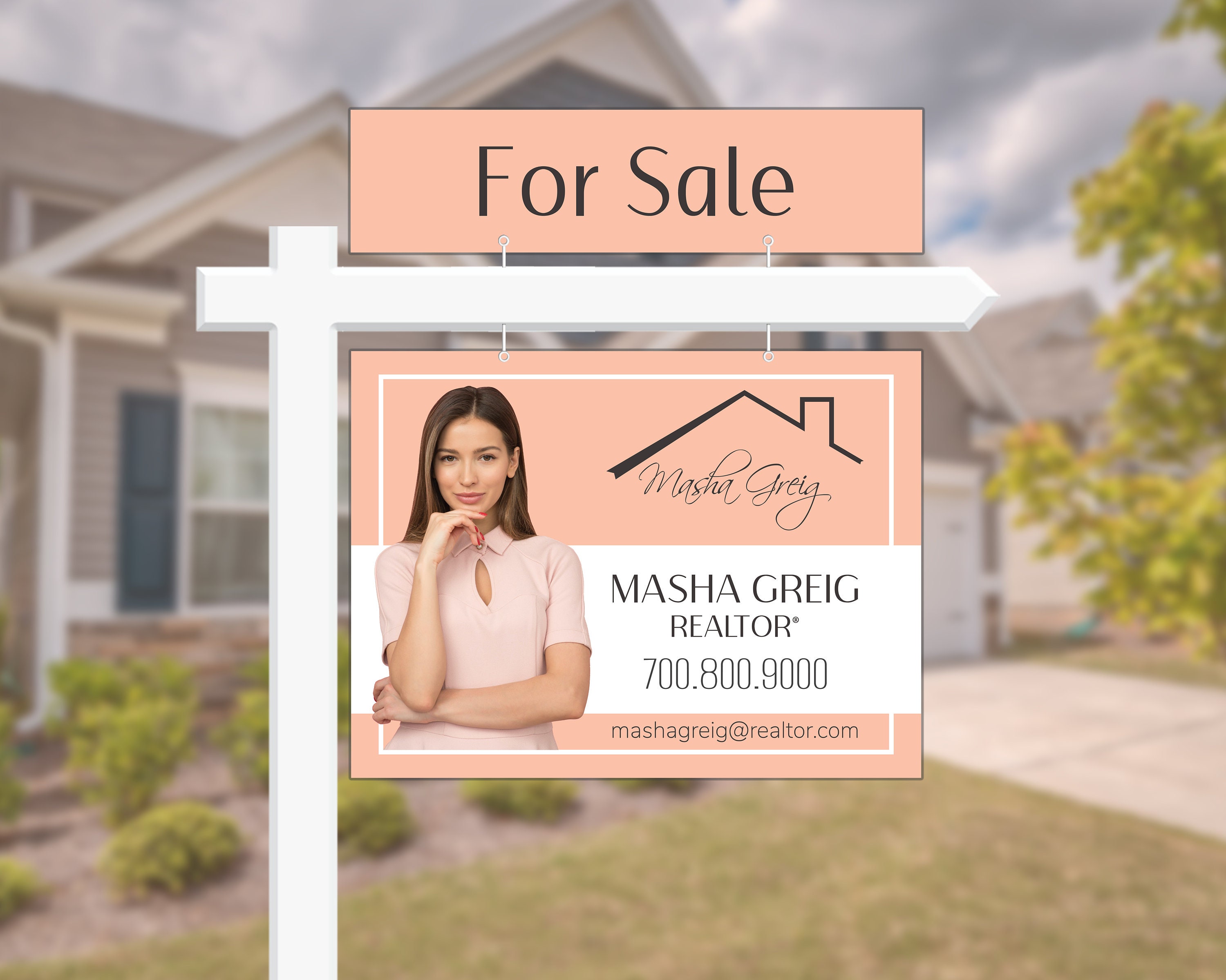 Real Estate Yard Sign, Printable Business Card, Real Estate Agent, Yard ...