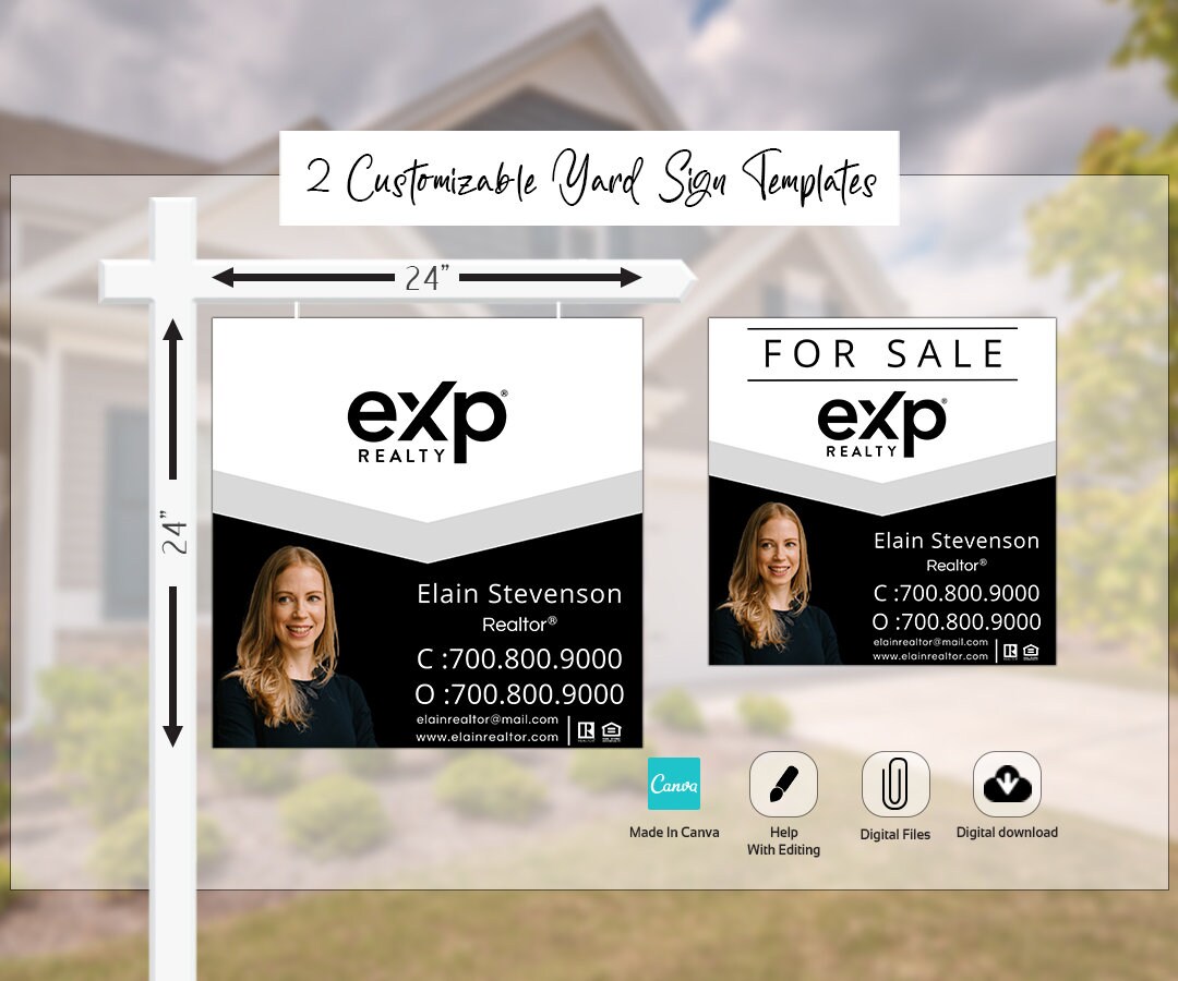 EXP Realty Yard Sign Template: Editable Real Estate Design (canva) - Etsy