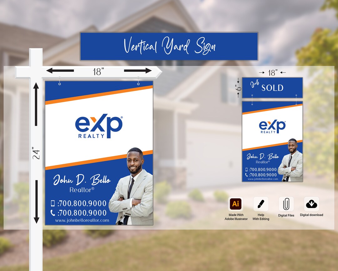 Real Estate Yard Sign, Yard Sign Template, Digital Template, for Sale ...