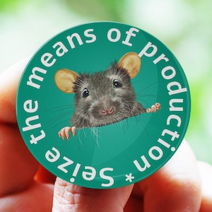 Seize the Means of Production, Button, Pin, Socialist, Anarchist ...