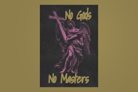 No Gods No Masters Sticker Rectangle Sticker Anarchy | Etsy