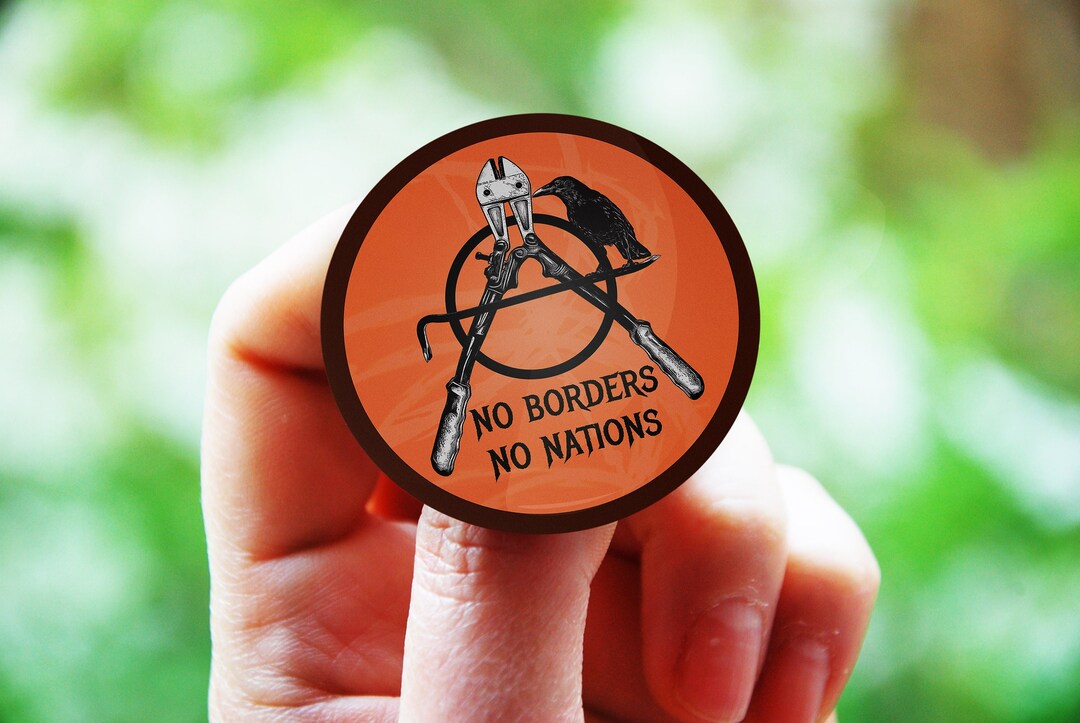 No Borders No Nations Pinback Button: Political Activism Badge - Etsy