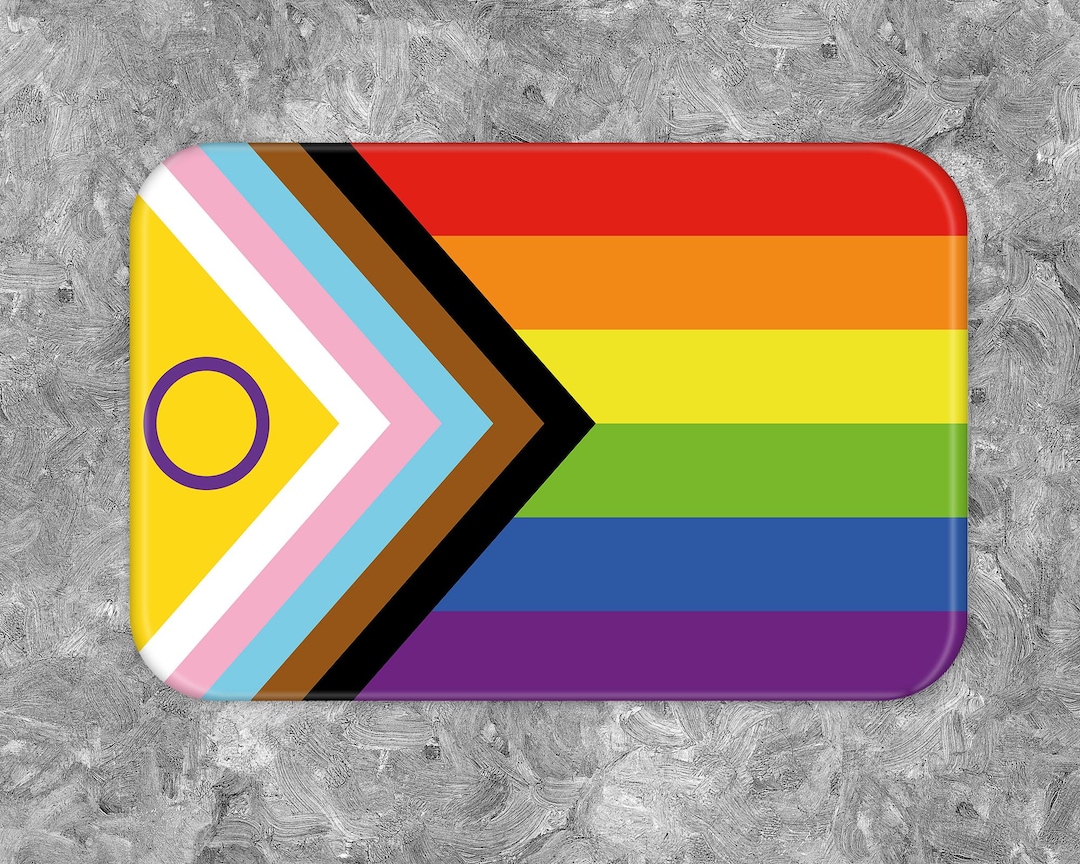 Inclusive Progress Pride Flag Rectangular Badge, Inclusive Progress ...