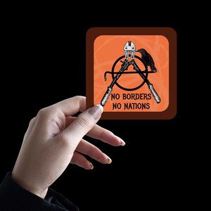 Antifascista! No Borders, No Nations Sticker, Migrants Welcome Abolish ...