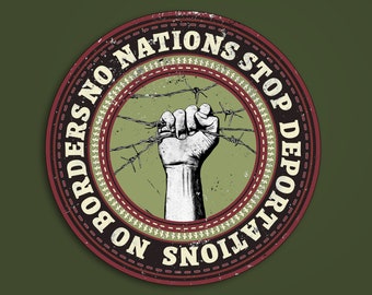 Antifascista No Borders No Nations Sticker Migrants Welcome - Etsy