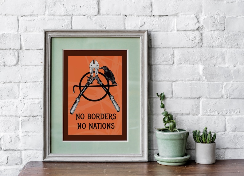 Antifascista No Borders No Nations Poster Migrants Welcome - Etsy