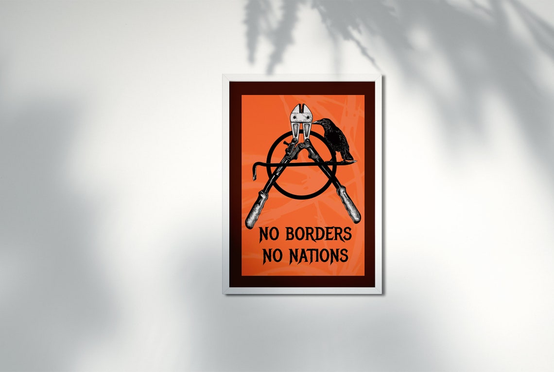 Antifascista No Borders No Nations Poster Migrants Welcome - Etsy