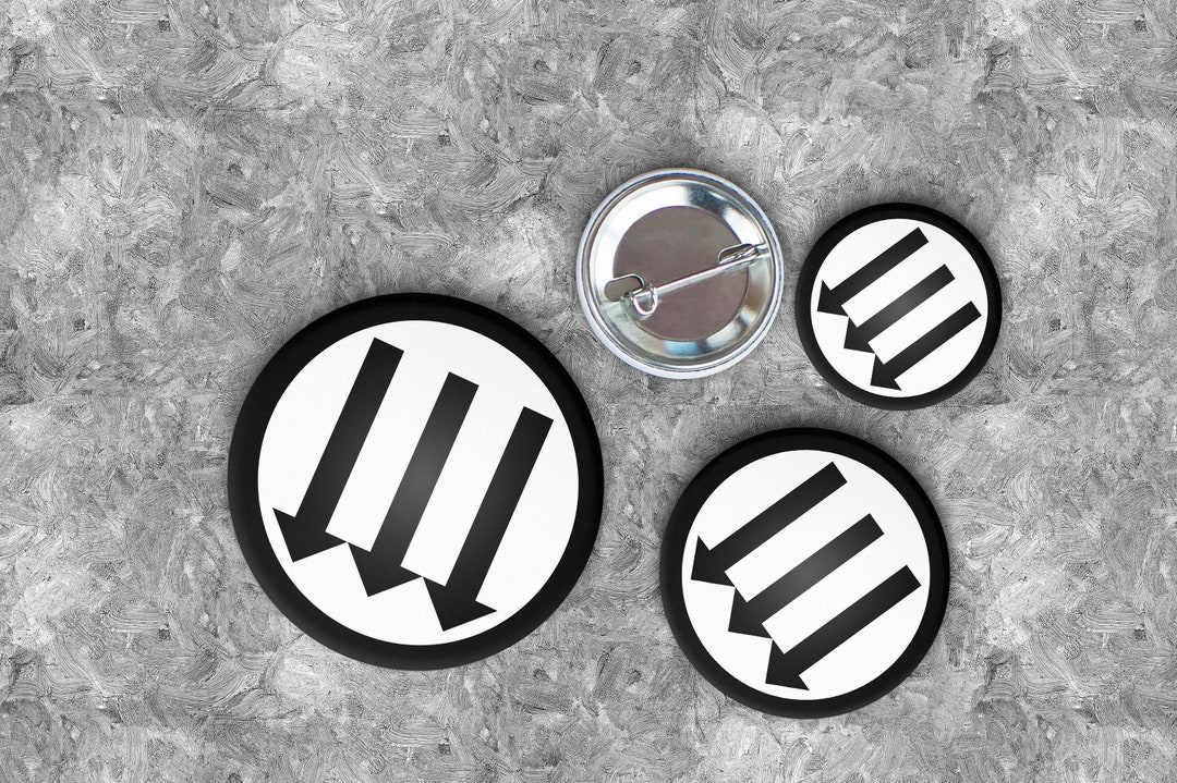 Antifa Badge, Iron Front, Three Arrows , Button Pin, Anti-fascist ...