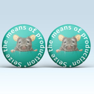 Seize the Means of Production, Button, Pin, Socialist, Anarchist ...