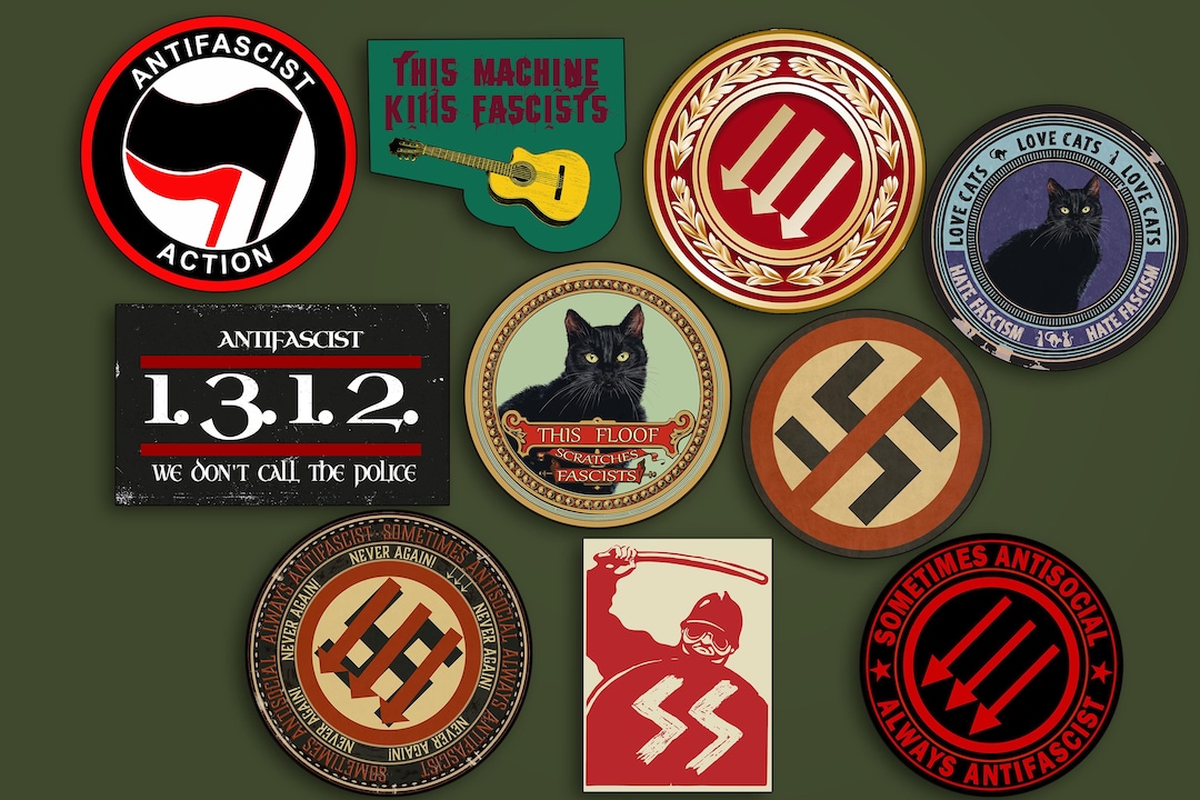 Pack 10 Antifa Stickers, Antifascist Sticker, Antinazi Sticker, Antifa ...