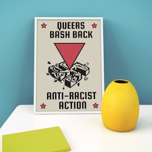 Queers Bash Back - Anti-racist Action Prints/ Antifascism Poster/ LGBTQ ...