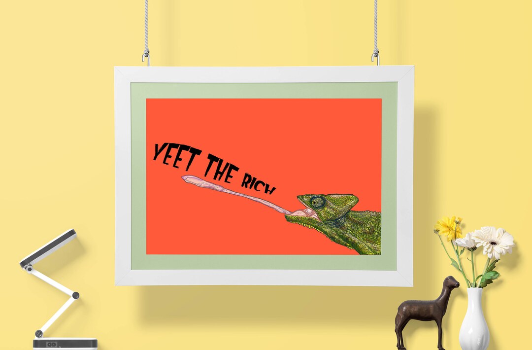 Yeet the Rich Poster: Chameleon Anti-capitalism Print - Etsy