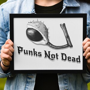 Punks Not Dead Print, Punk Rock, Art Print, Punk Subcultures Wall Art ...