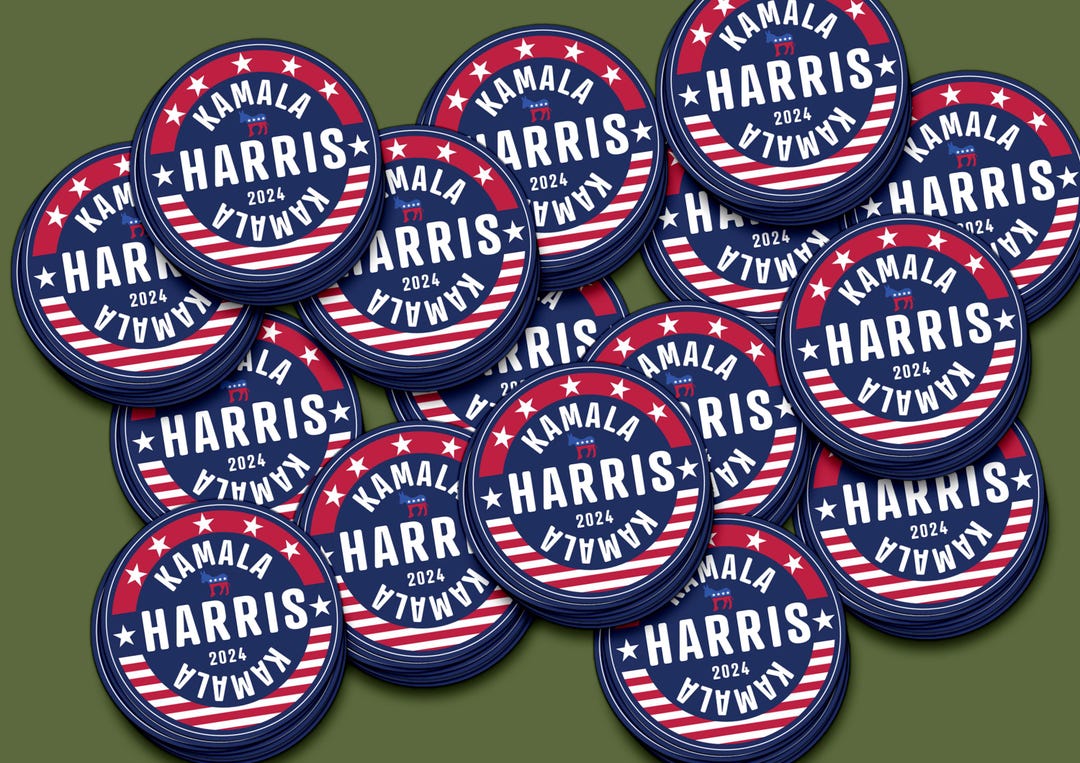 15 Pack Kamala Harris 2024 Mini Stickers, Comma La, Kamla-la, Biden ...