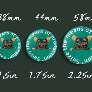 Seize the Means of Production, Button, Pin, Socialist, Anarchist ...