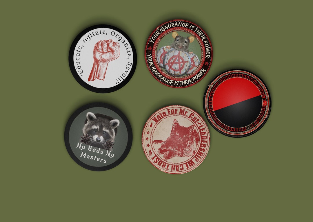 Pack 5 Badges Anarchy Revolution, Anarchist Badges, Your Ignorance is ...