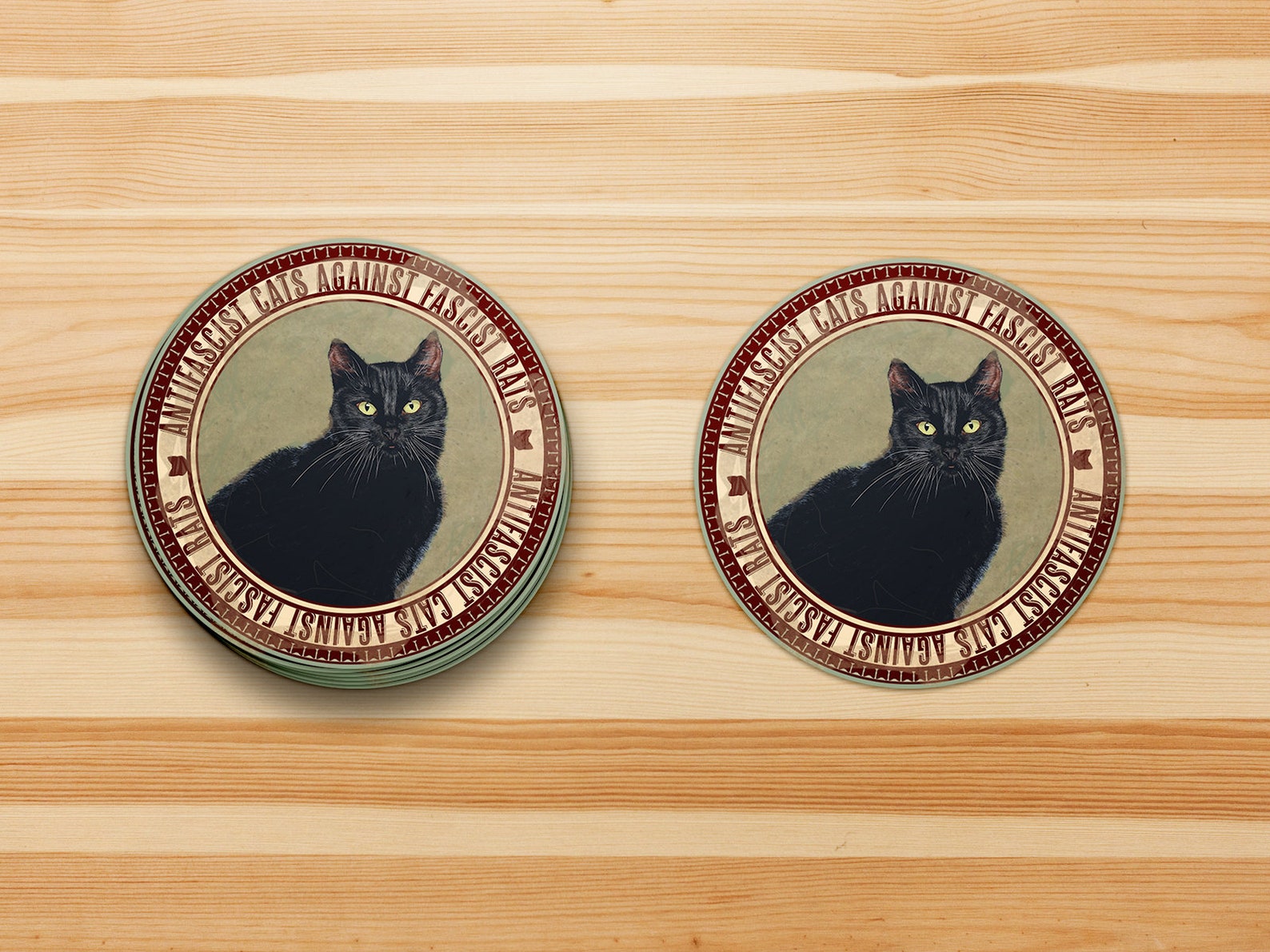 Antifa Antifascist Cats Against Fascist Rats Stickers | Etsy