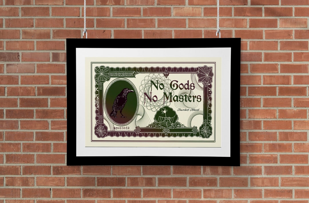 No Gods, No Masters Poster, Anarchist Atheist ,anarchism Against ...