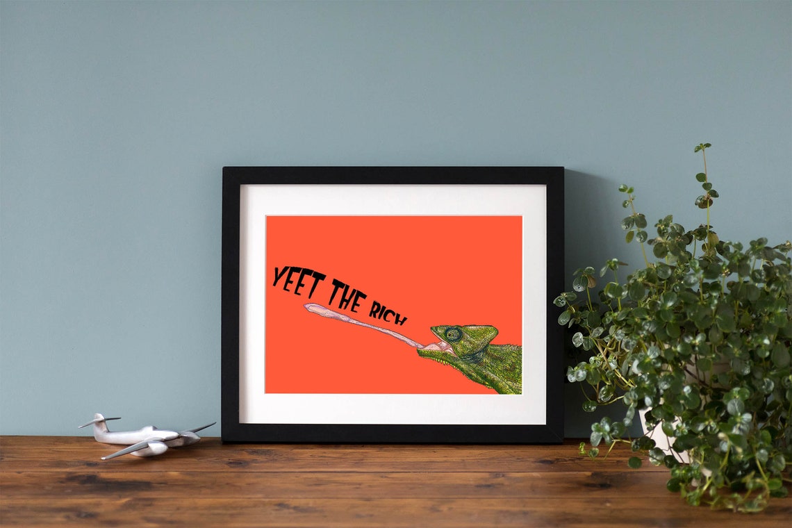 Yeet the Rich Poster: Chameleon Anti-capitalism Print - Etsy