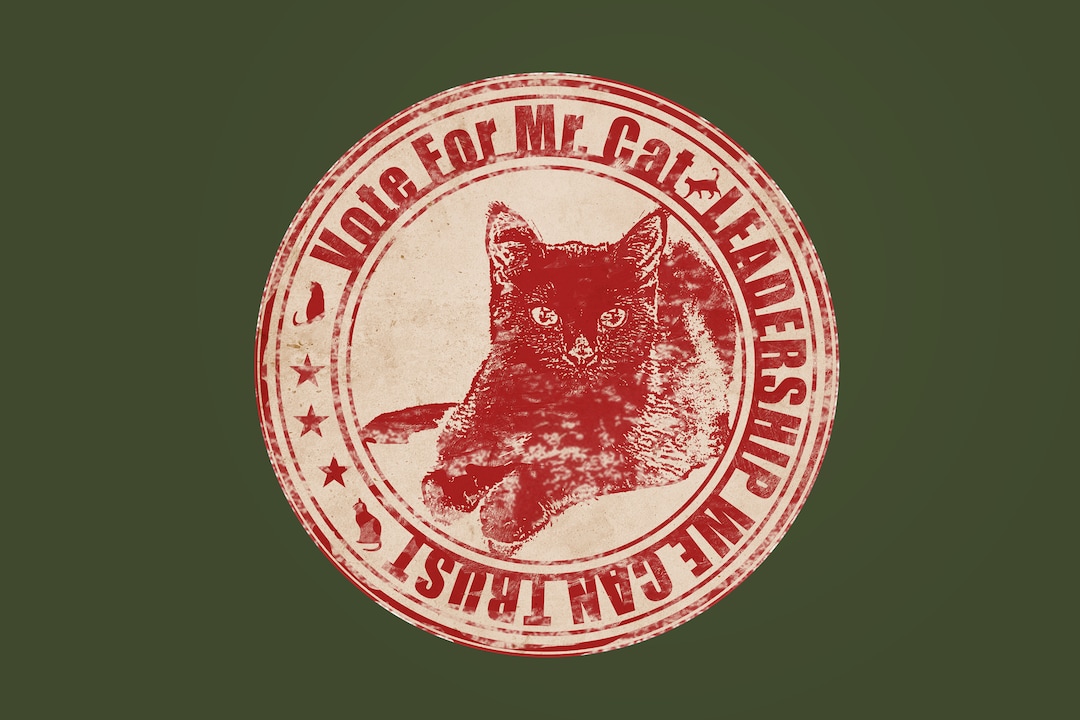 Politics Sticker, Vote for Mr. Cat Leadership We Can Trust, Political ...