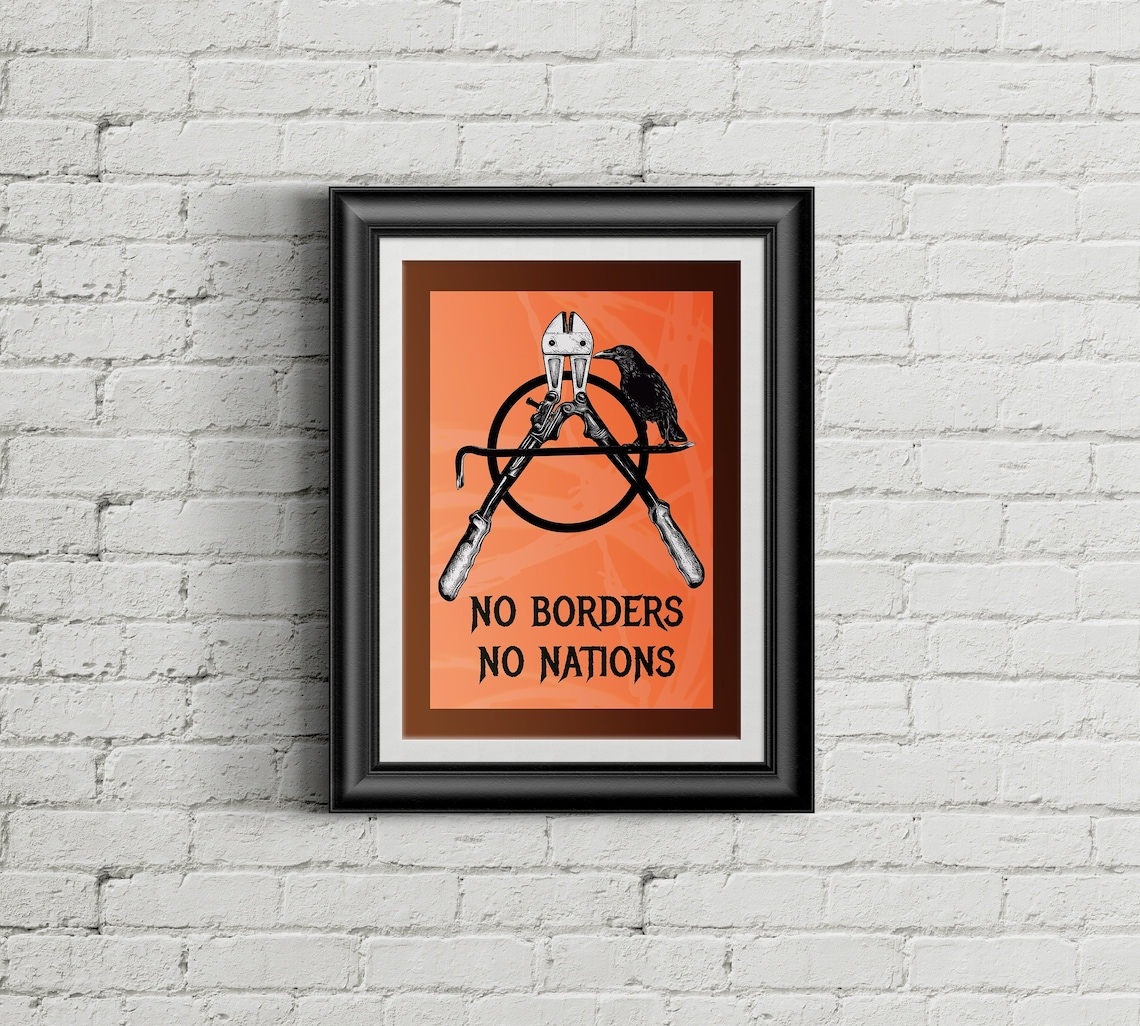 Antifascista No Borders No Nations Poster Migrants Welcome - Etsy