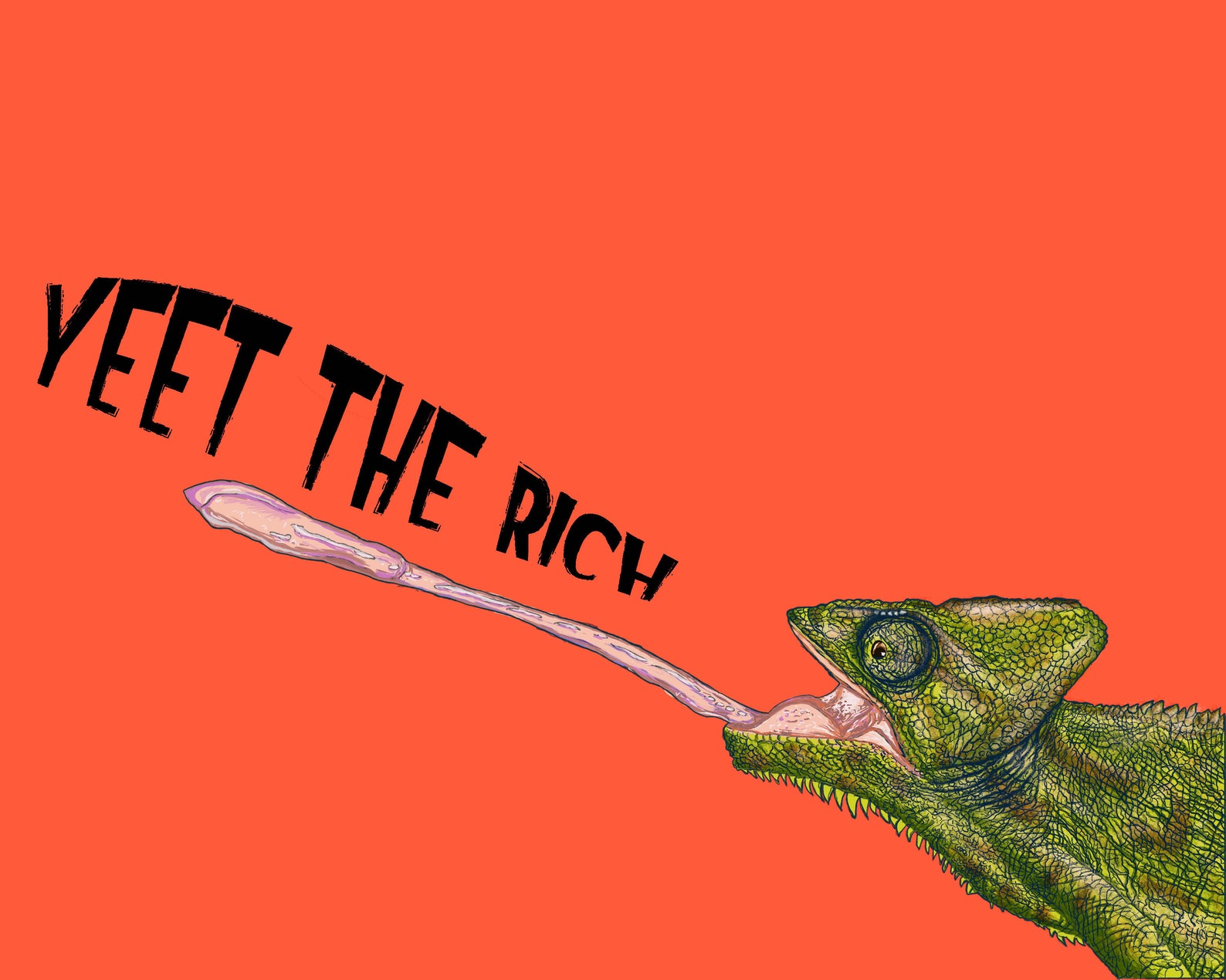Yeet the Rich Poster: Chameleon Anti-capitalism Print - Etsy