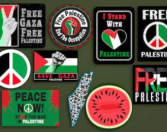 15 Pack Free Gaza Free Palestine Mini Vinyl Stickers, Free Palestine, I ...