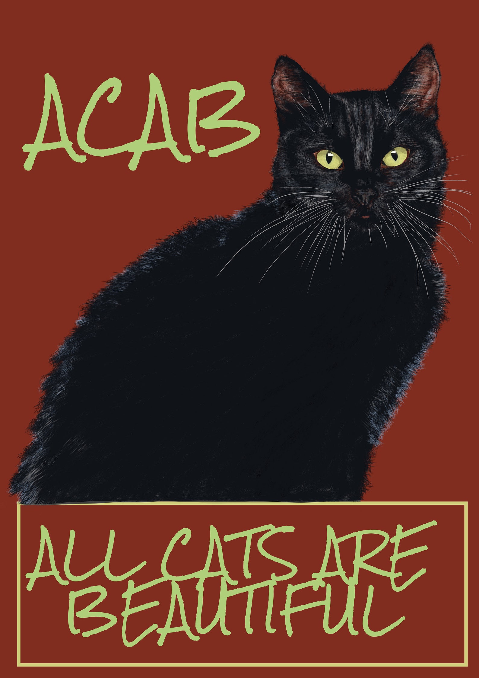 Acab All Cats Are Beautiful Print/ 1312 Poster/ Police | Etsy