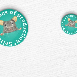 Seize the Means of Production, Button, Pin, Socialist, Anarchist ...