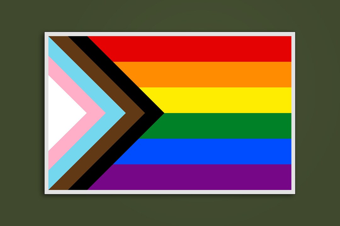 Progress Pride Flag Sticker, Rainbow, LGBTQAA, LGBTQ+, Car Decal ...