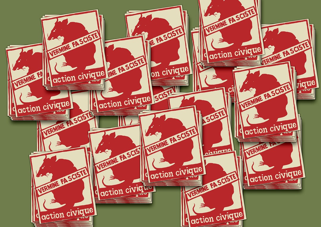 15 Pack Civic Action FASCIST VERMIN Mini Stickers, Working Class Anti ...