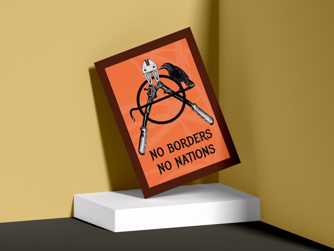Antifascista No Borders No Nations Poster Migrants Welcome - Etsy
