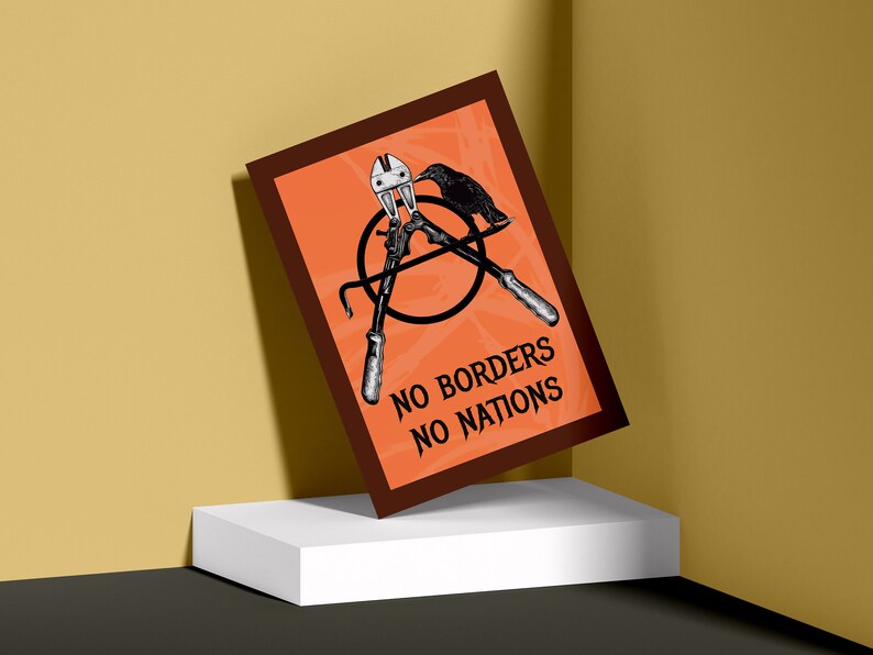 Antifascista No Borders No Nations Poster Migrants Welcome - Etsy