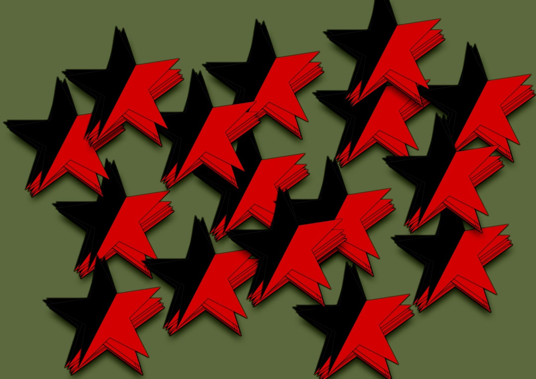 15 Pack Working Class Black & Red Star Mini Vinyl Stickers, Anarchism ...