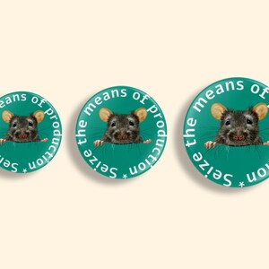 Seize the Means of Production, Button, Pin, Socialist, Anarchist ...