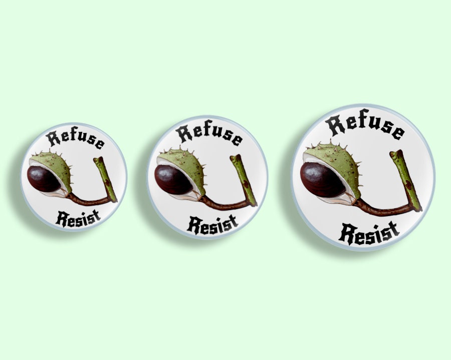 Resist Badge Refuse Button Badge Raised Fist Resistance - Etsy Canada