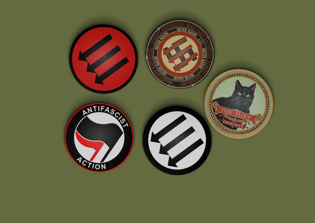 Pack 5 Badges Antifa, Antifascist Pinback Buttons, Antifa, Antifa Punk ...