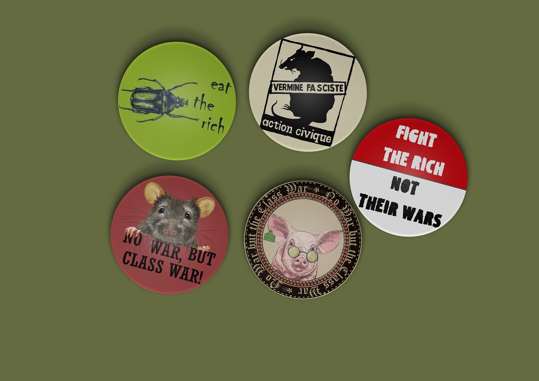 Pack 5 Badges No War but Class War Badges the Only Good War - Etsy