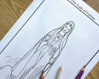 Our Lady of Fatima Coloring Page - Etsy