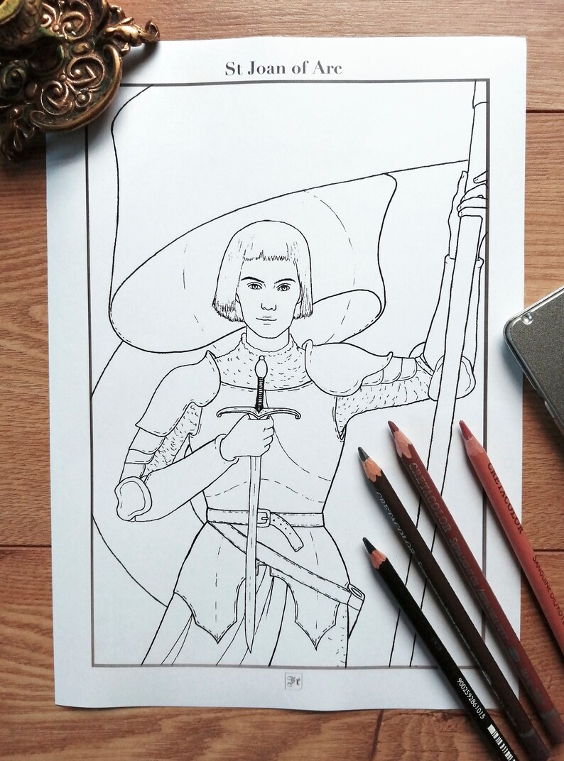 Saint Joan of Arc - Downloadable Colouring Page - Etsy