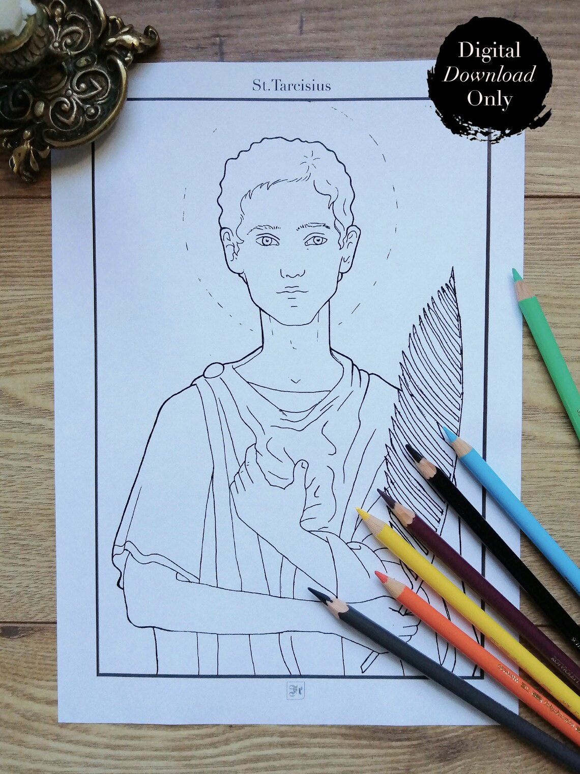 Digital Colouring Page St Tarcisius - Etsy Canada