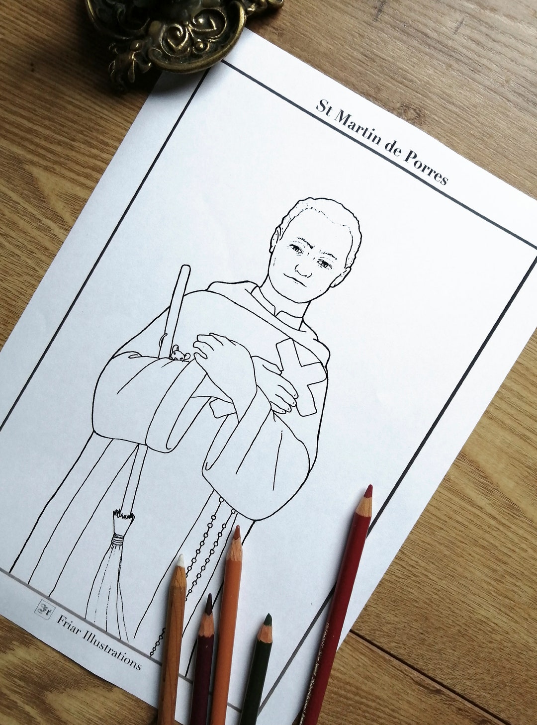 St Martin De Porres Downloadable Digital Colouring Page Patron Saint of ...
