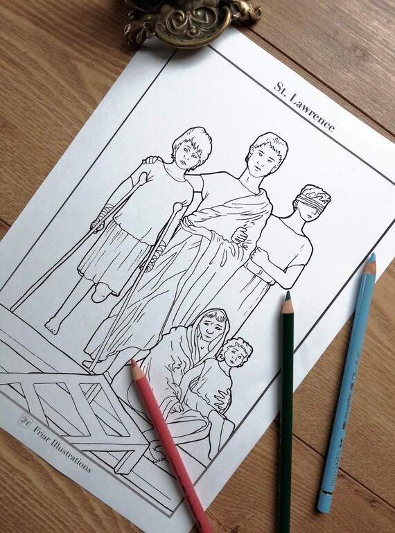 St Lawrence Downloadable Colouring Page Friar - Etsy