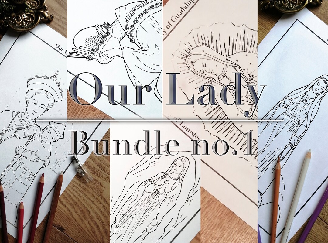 Our Lady Drawing Bundle X5 - Downloadable Children's Drawing Page - Etsy