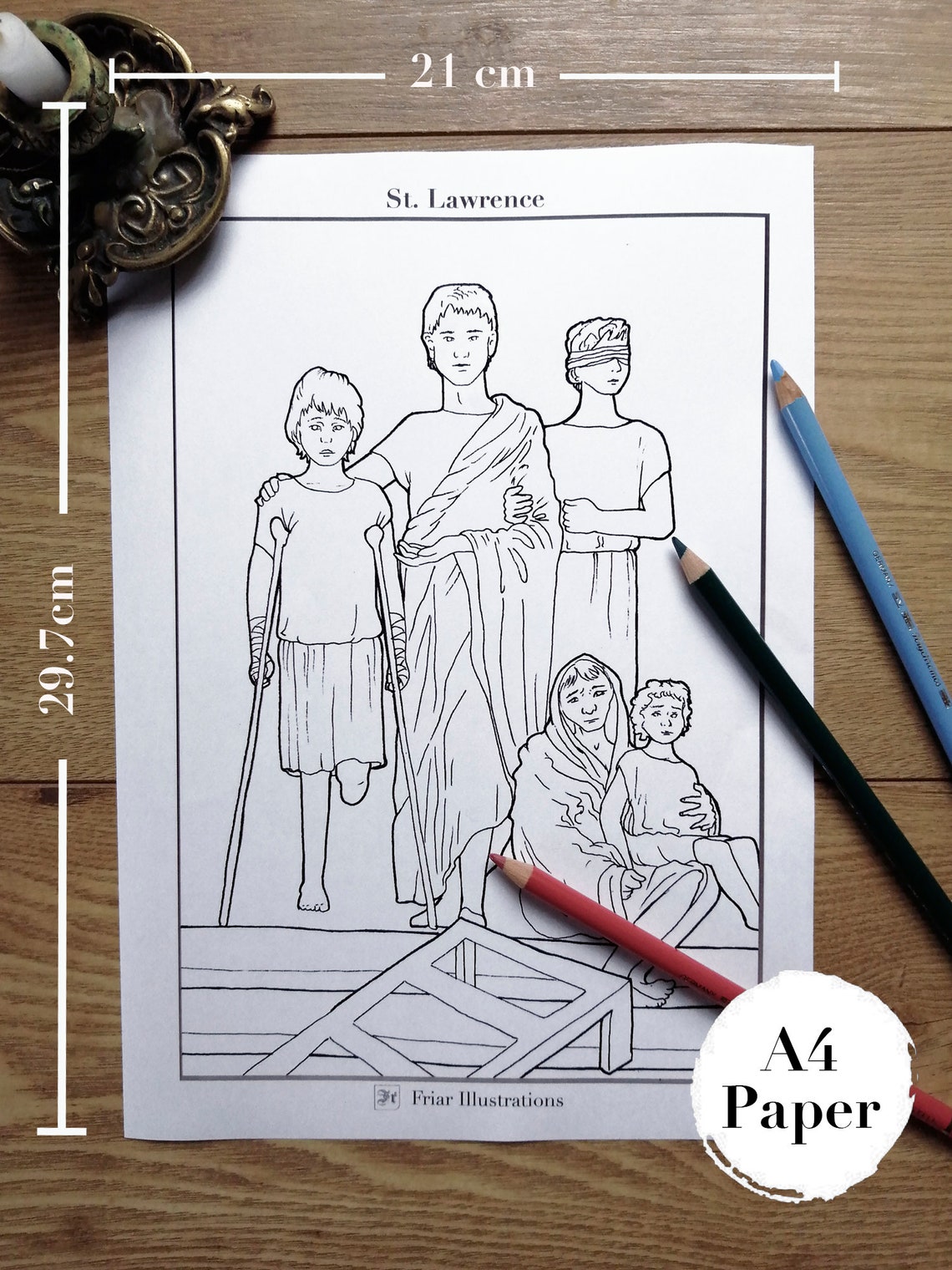 St Lawrence - Downloadable Colouring Page - Friar Illustrations ...
