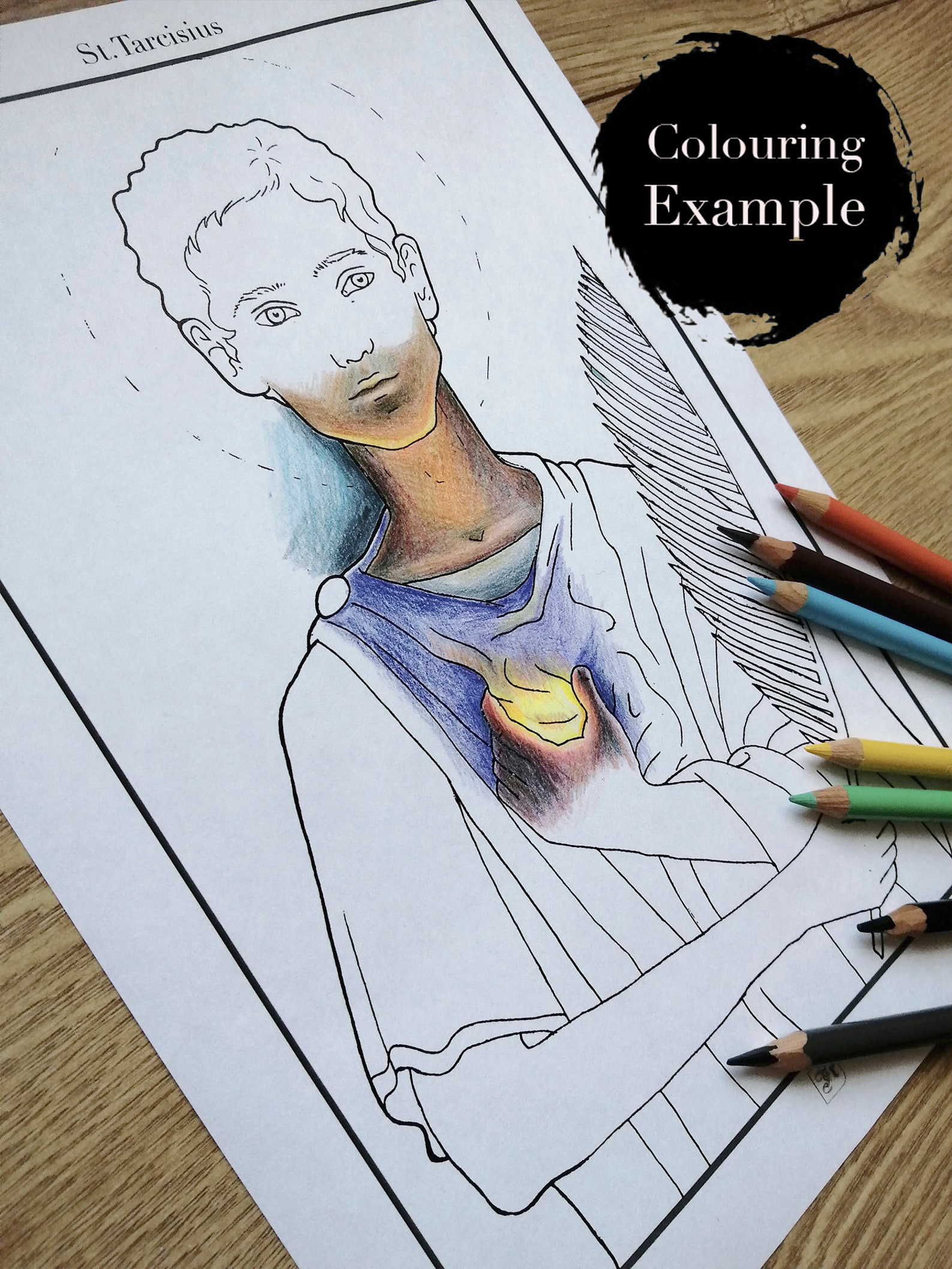 Digital Colouring Page St Tarcisius - Etsy Canada