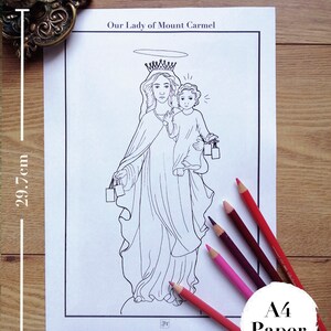 Our Lady of Mount Carmel - Downloadable Digital Colouring Page - Etsy