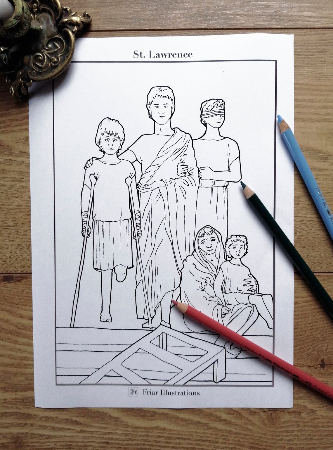 St Lawrence - Downloadable Colouring Page - Friar Illustrations ...